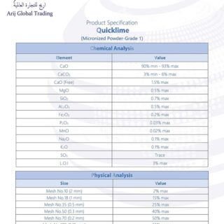 Quicklime - Arij Global Trading